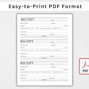Receipt Template Printable. Customer Receipt. Editable Payment Receipt ...