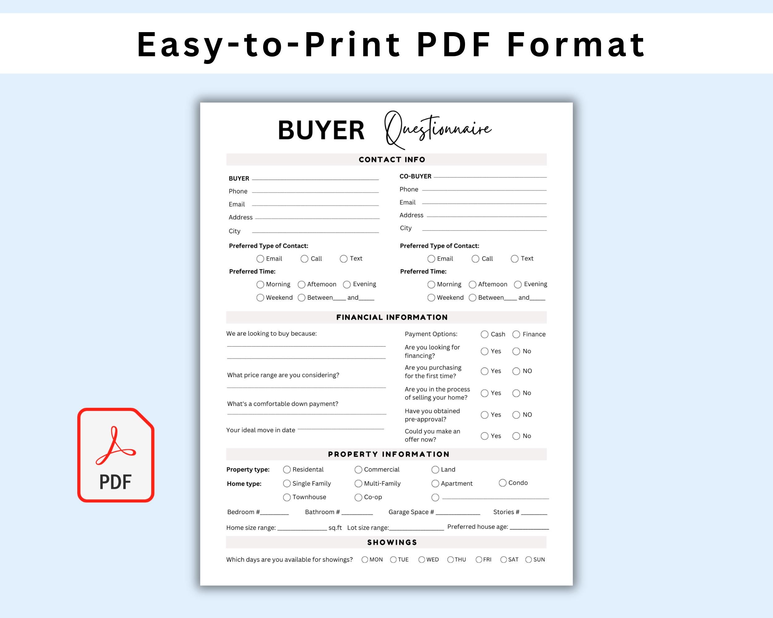 Buyer Questionnaire. Buyer Survey Questionnaire. Real Estate Marketing ...