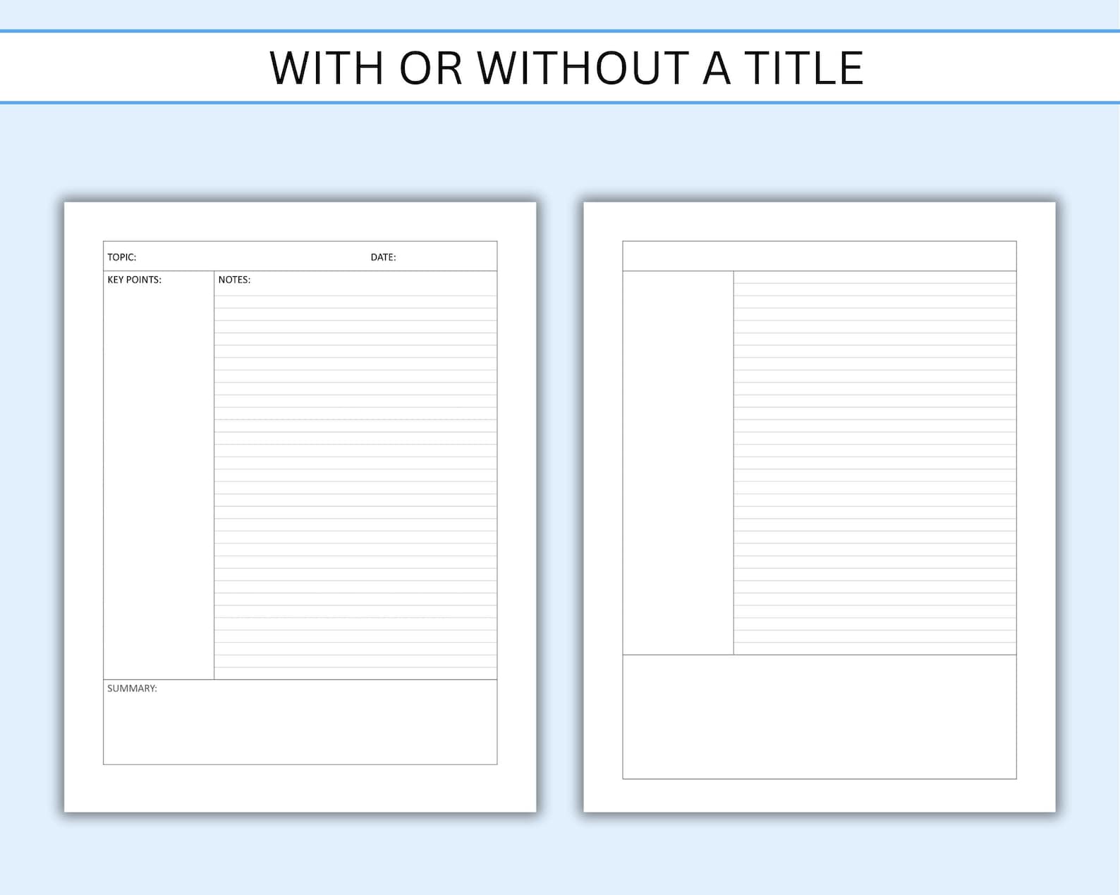 Printable Cornell Notes Paper. Cornell Notes Taking. Cornell Notes ...