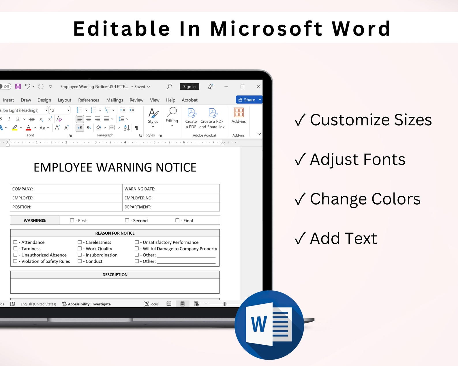 Employee Warning Notice. Printable Employee Write Up. Employee ...