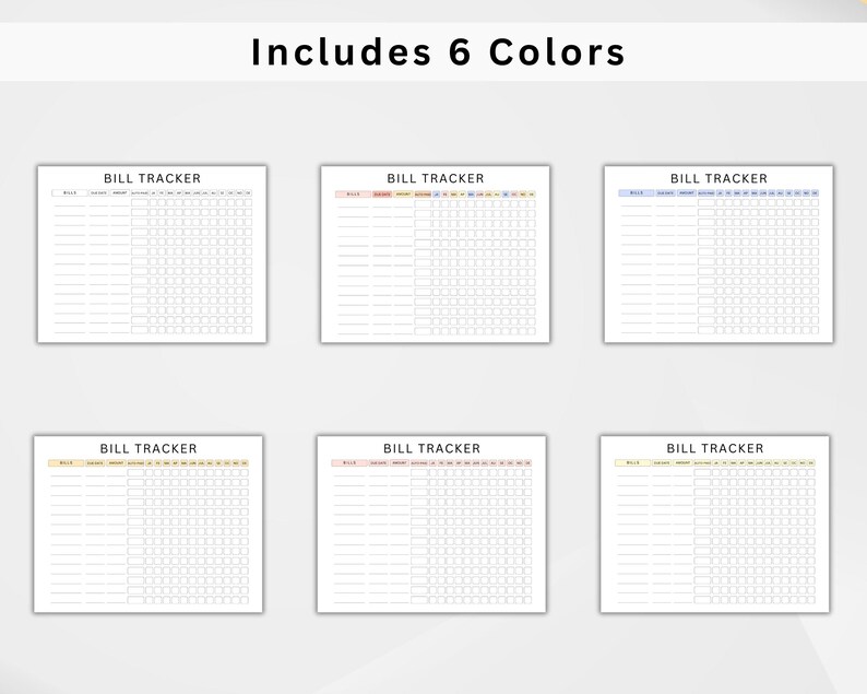 Monthly Bill Log. Editable Bill Planner. Bill Pay Organizer. Bill ...