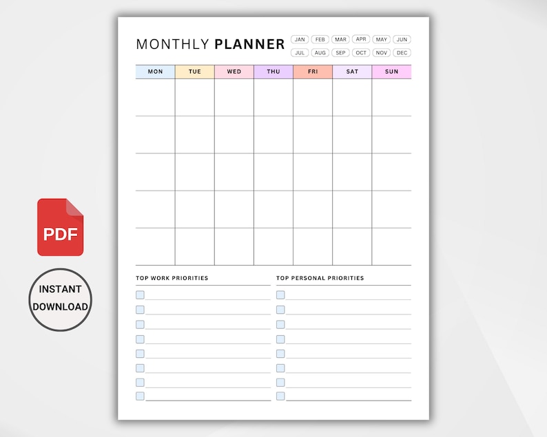 Daily Weekly Monthly Planner, 2026 ADHD Digital Planner, Goodnotes ...
