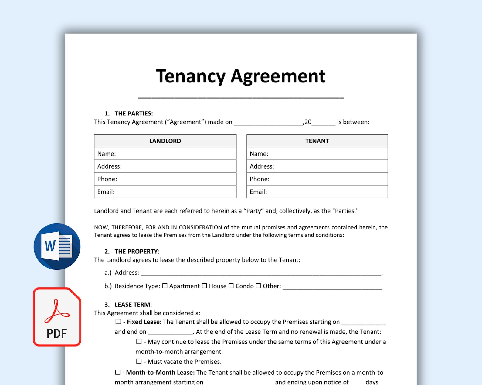 Simple Tenancy Agreement. Rental Agreement Printable. Tenancy Agreement ...