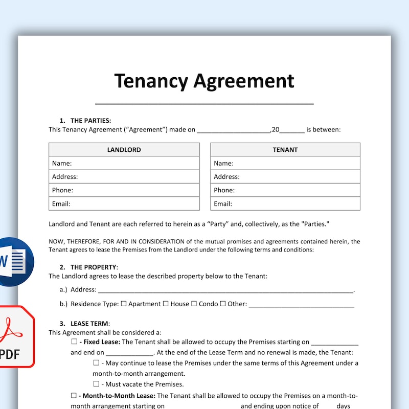 Lease Agreements Short Term - Etsy UK