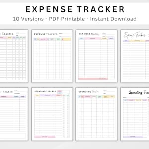 PRINTABLE Expense Tracker. Monthly Budget Planner. Financial Planner ...