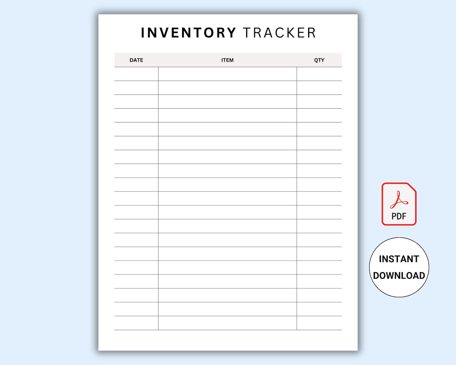 Printable Inventory Organizer. Inventory Management Form. Inventory ...