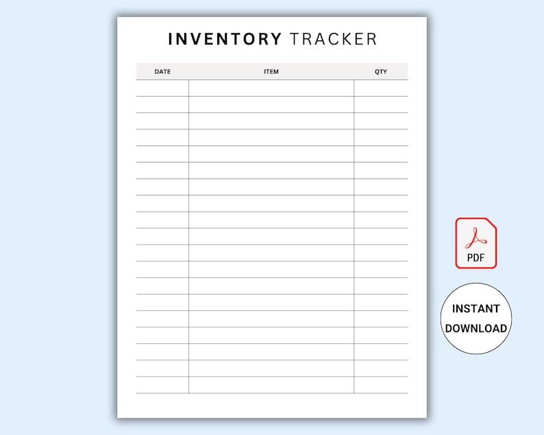 Printable Inventory Organizer. Inventory Management Form. Inventory ...