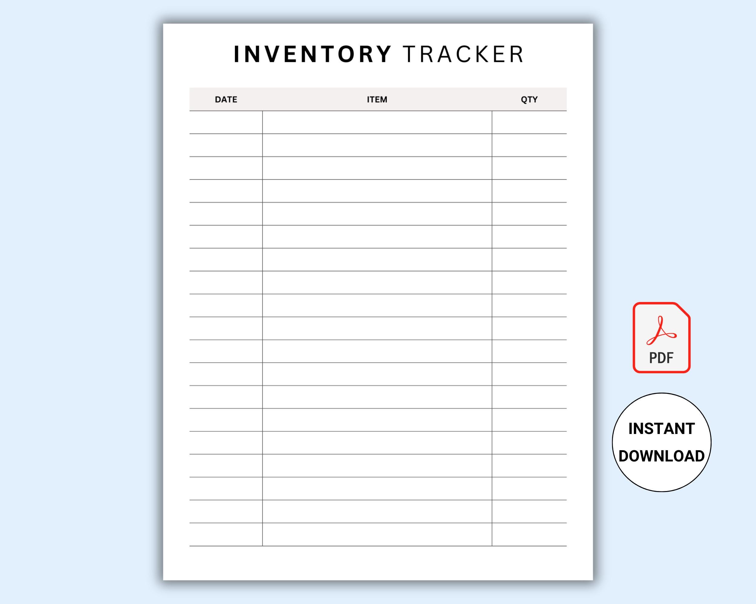 Printable Inventory Organizer. Inventory Management Form. Inventory ...