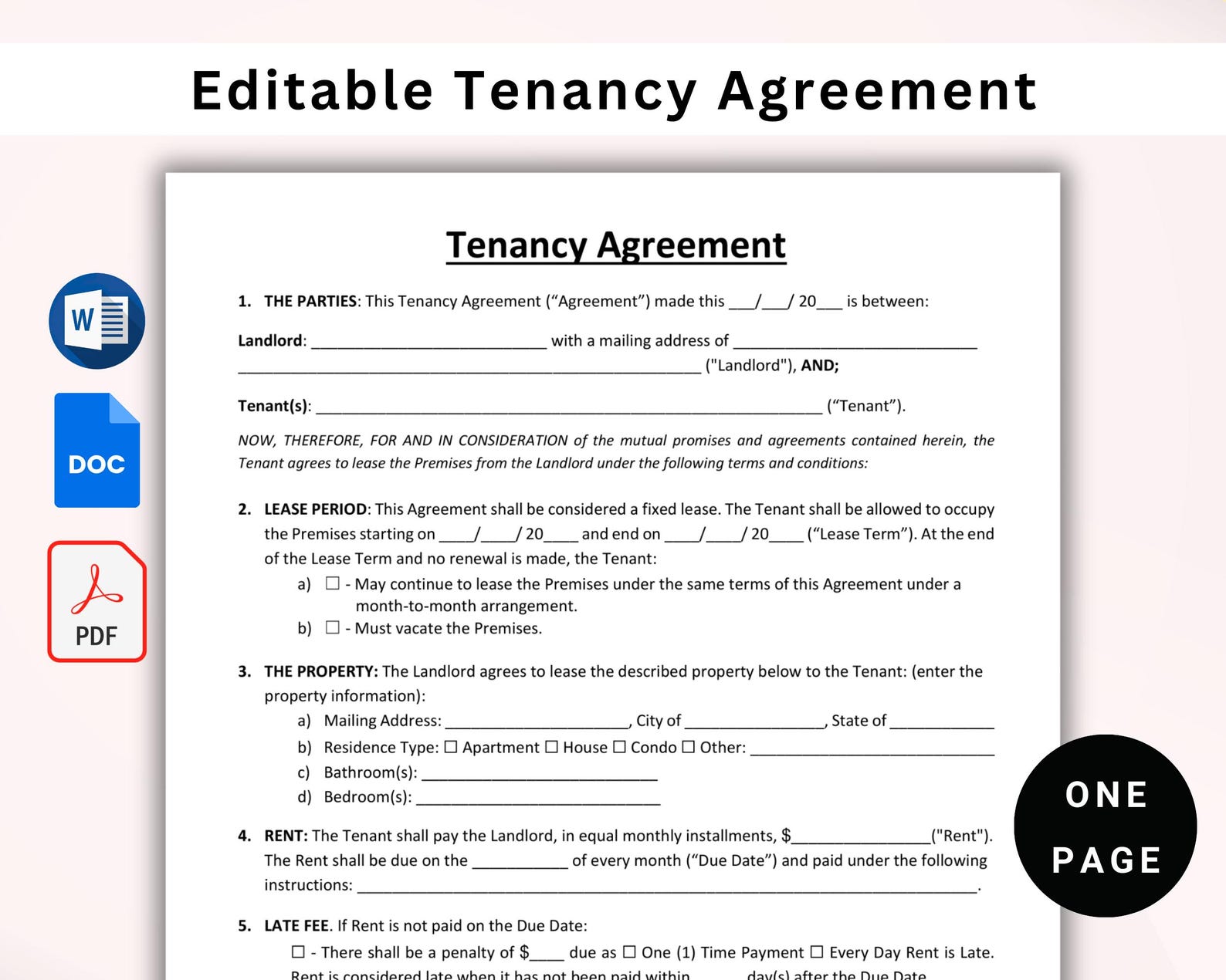 Printable Tenancy Agreement. Rental Agreement. Simple Tenancy Agreement ...