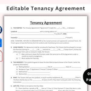 Printable Tenancy Agreement. Rental Agreement. Simple Tenancy Agreement ...