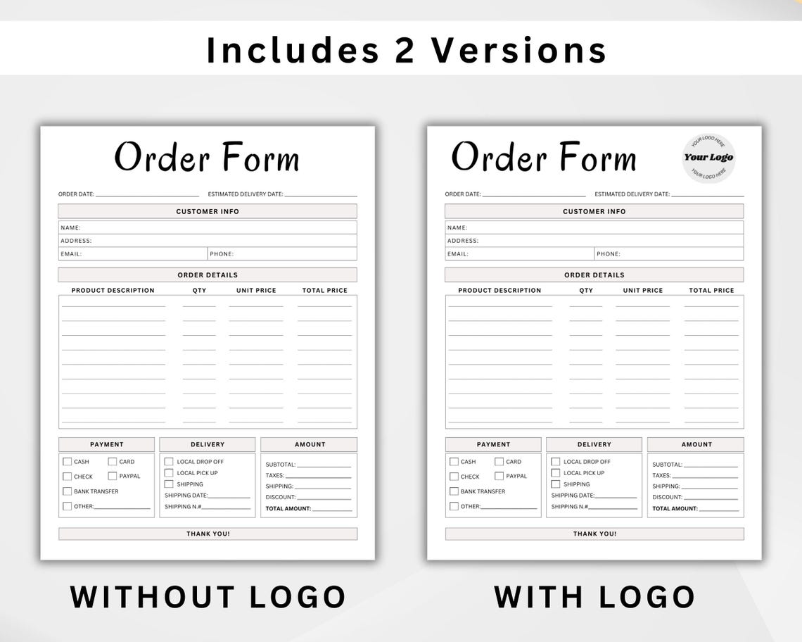 Editable Order Form. Small Business Order Forms. Crafters Order Form ...