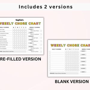 EDITABLE Chore Chart for Kids. Kids Chore List. Printable Kids Daily ...