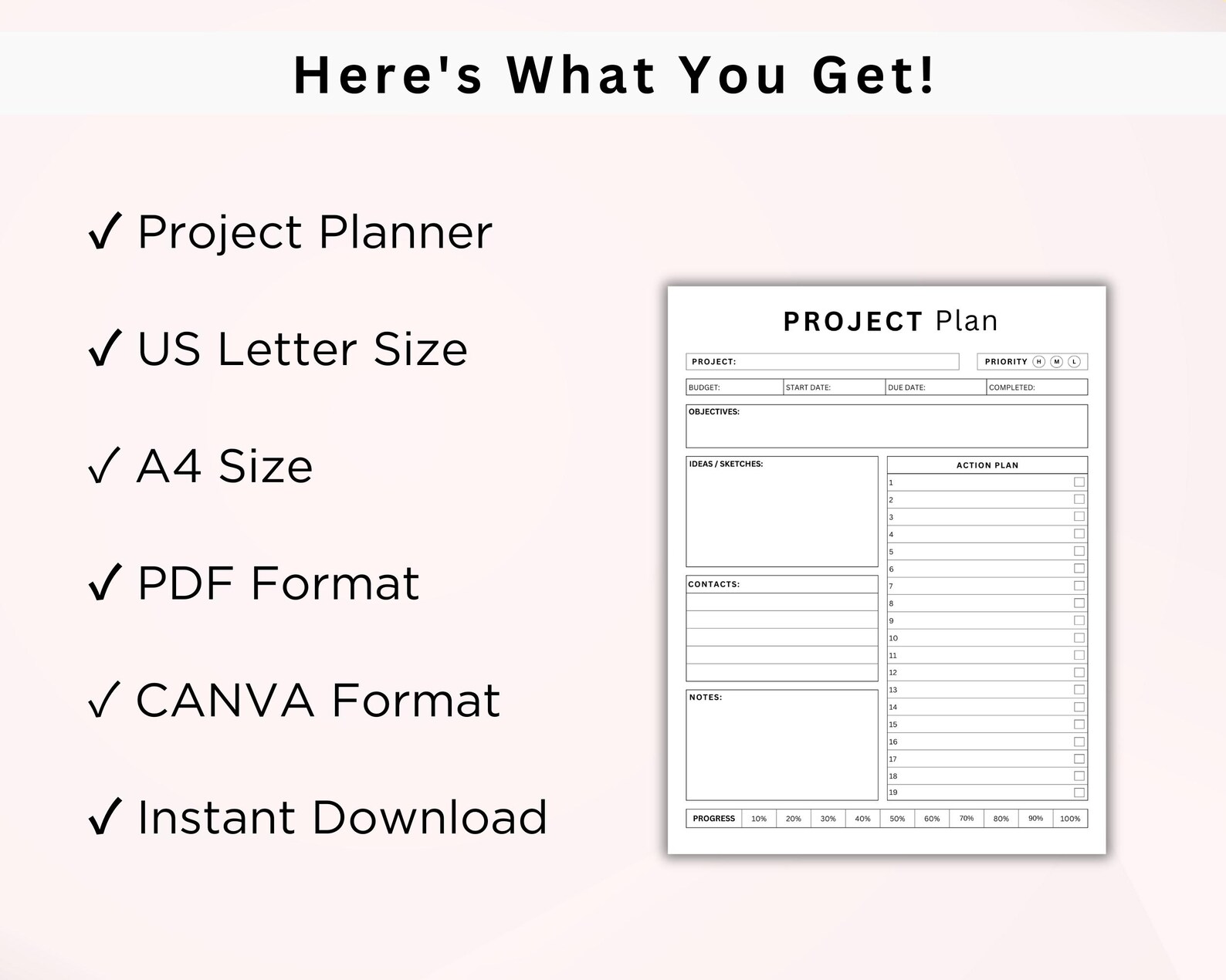Project Management Tool for Small Business, Project Planner, Task Tracker, To-do List Template ...