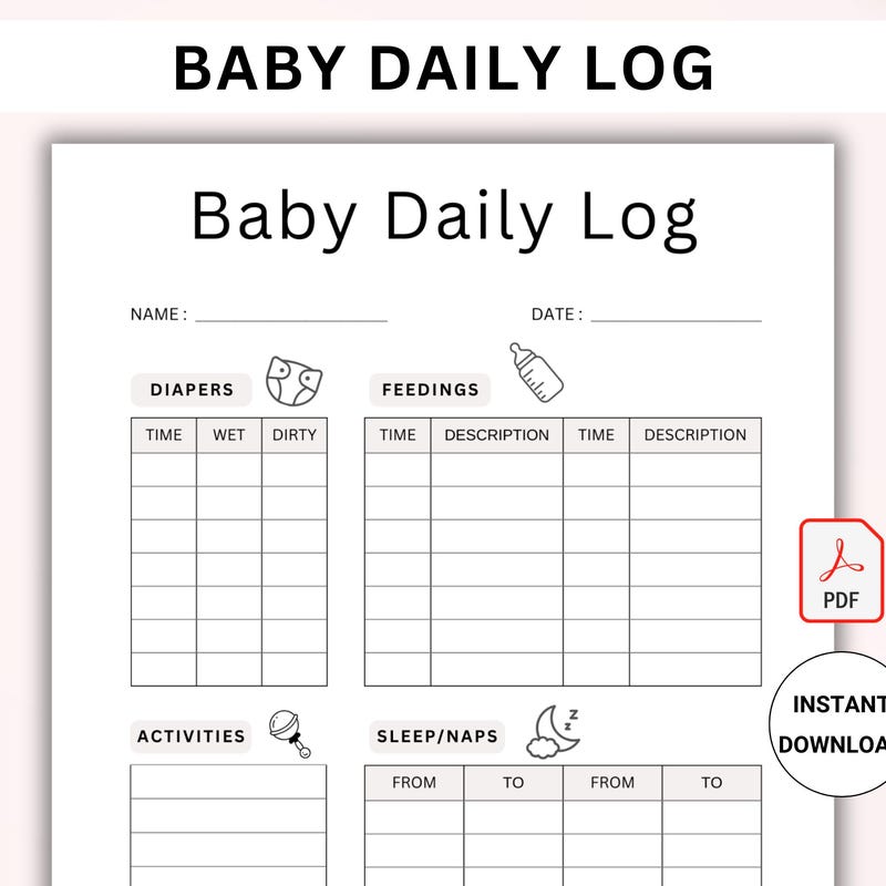 Activity Tracker Nanny - Etsy