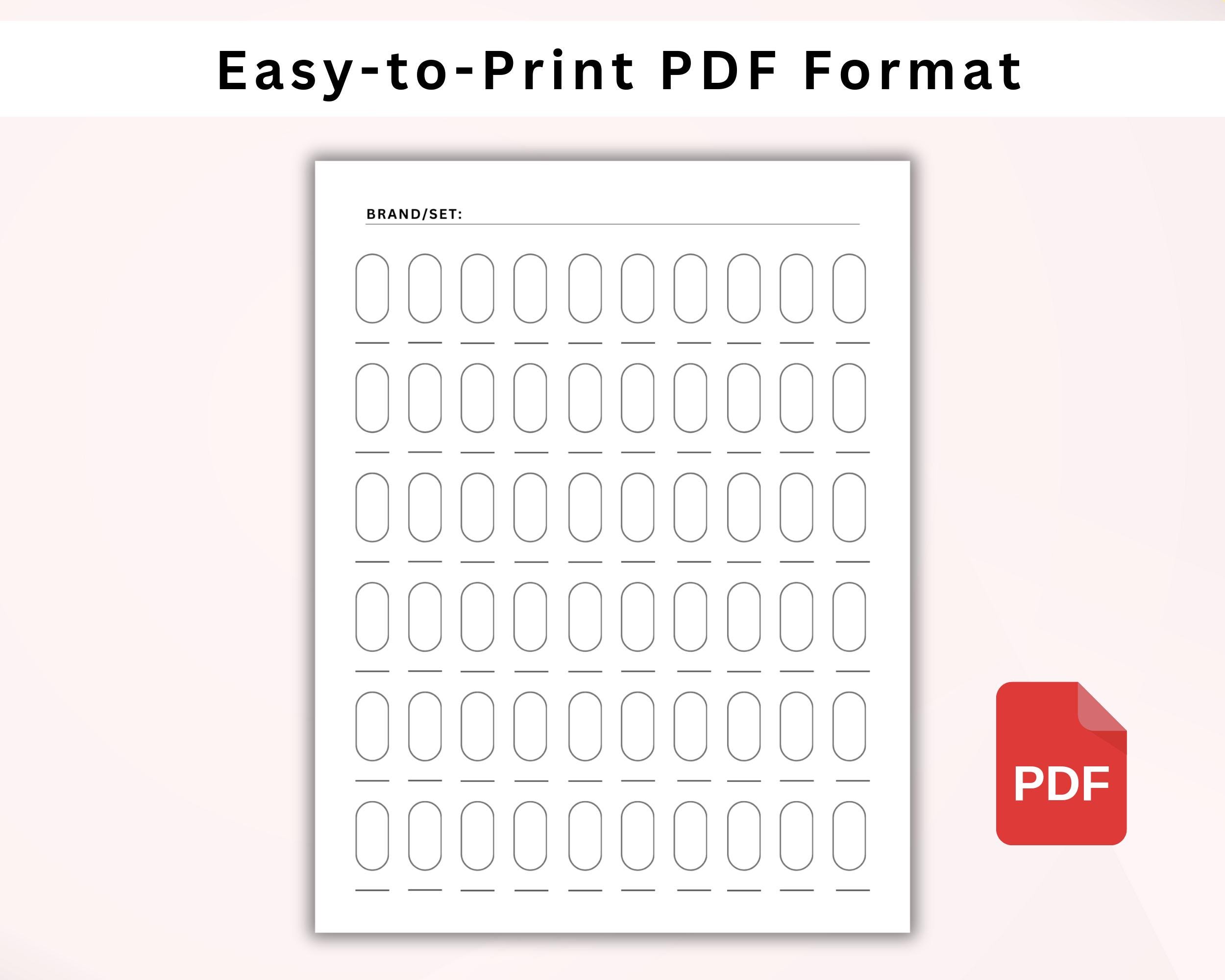 Printable Coloring Swatch Chart. Marker Color Sheet. Color Palette ...