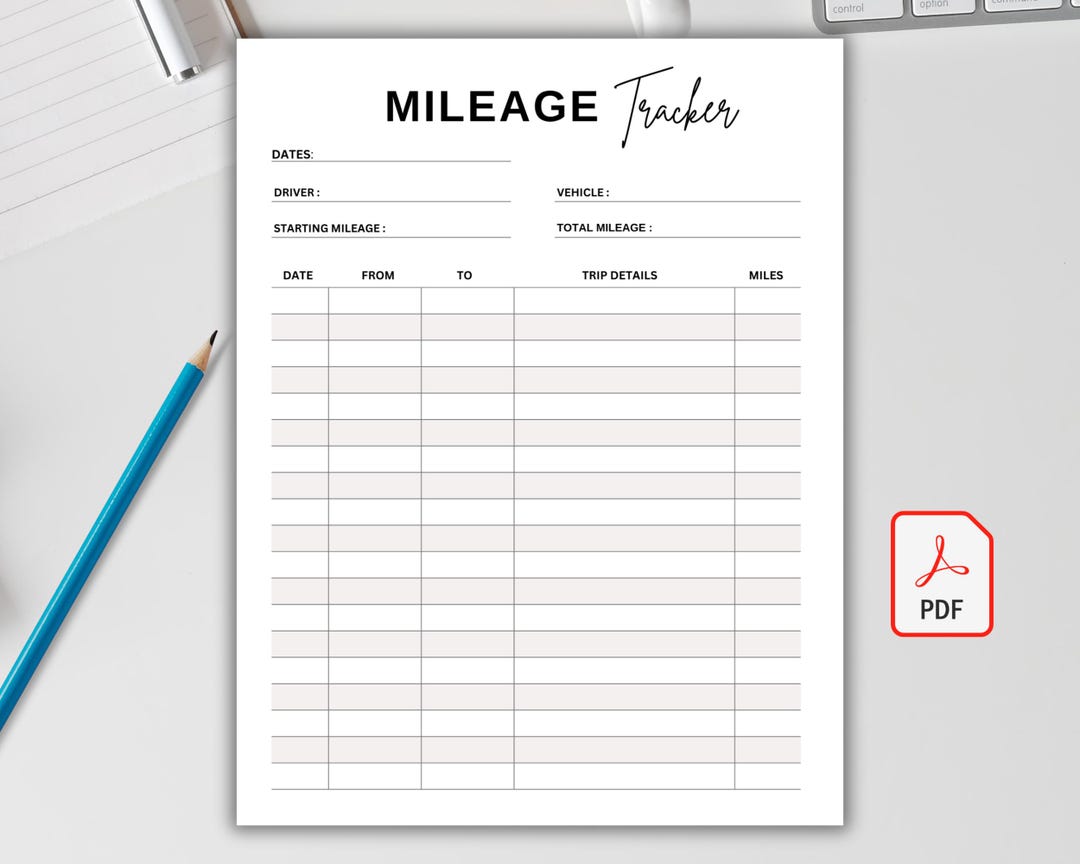 Mileage Log Printable. Mileage Tracker. Vehicle Miles Travelled Tracker ...