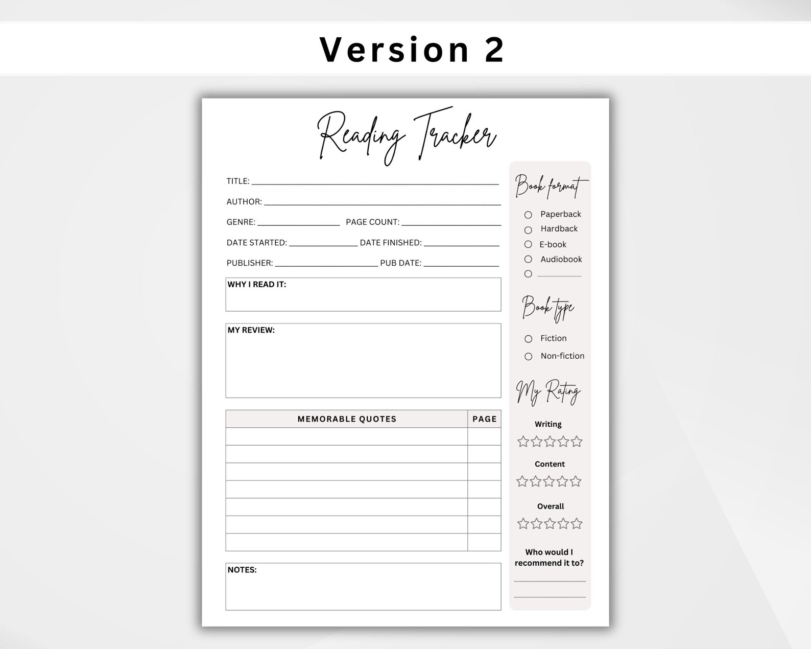 Printable Reading Log Bundle. Reading Tracker. Books I've Read. Book ...