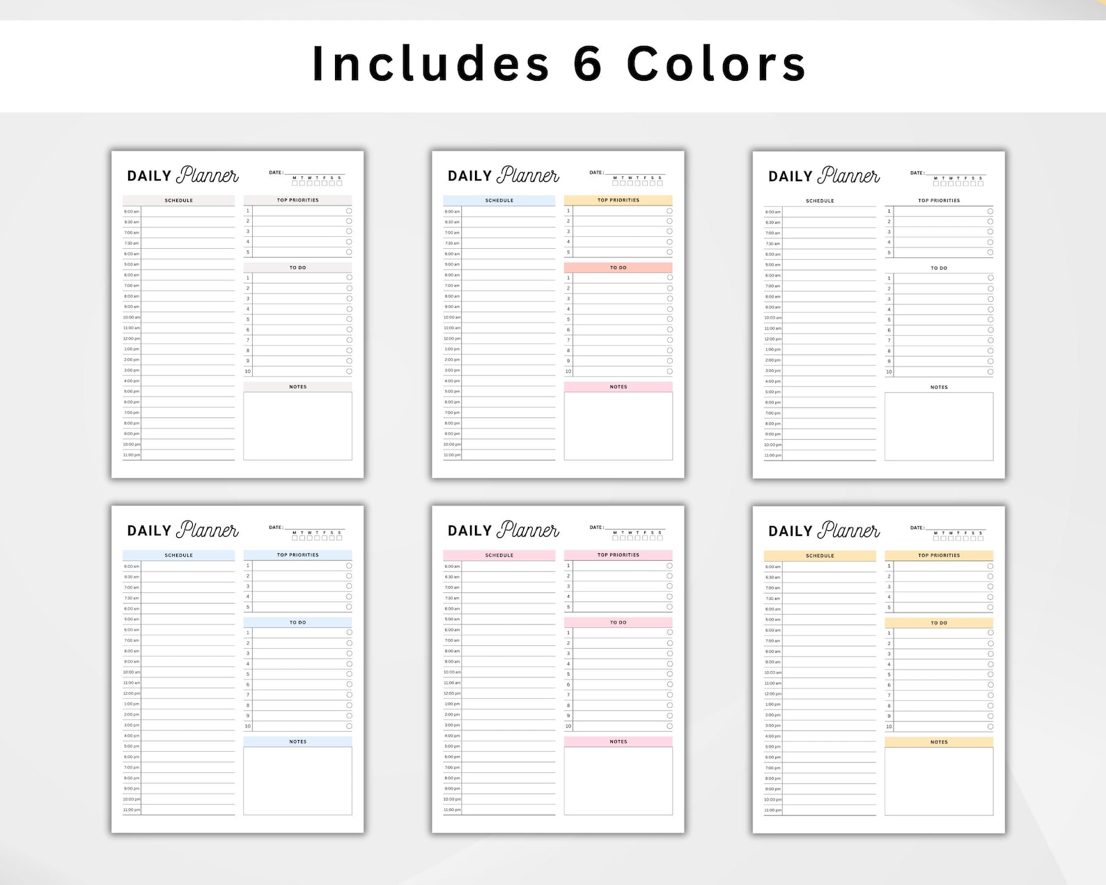Daily Planner Printable. 30 Minute Schedule. Time Blocking PDF. Day ...