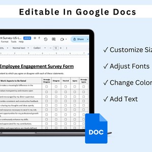 Printable Employee Engagement Survey Template | HR Survey Form ...