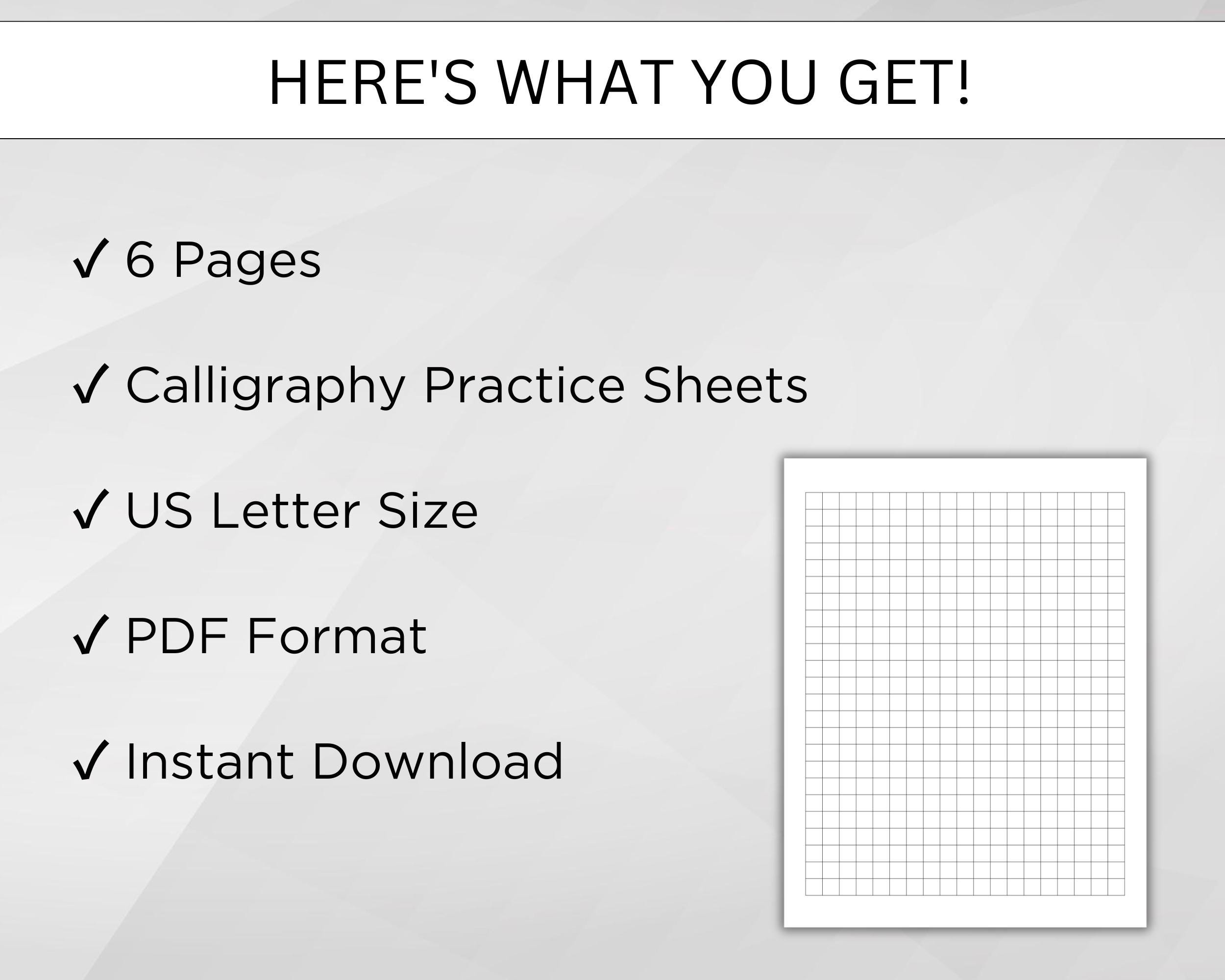 Printable Calligraphy Practice Sheets Templates. Calligraphy ...