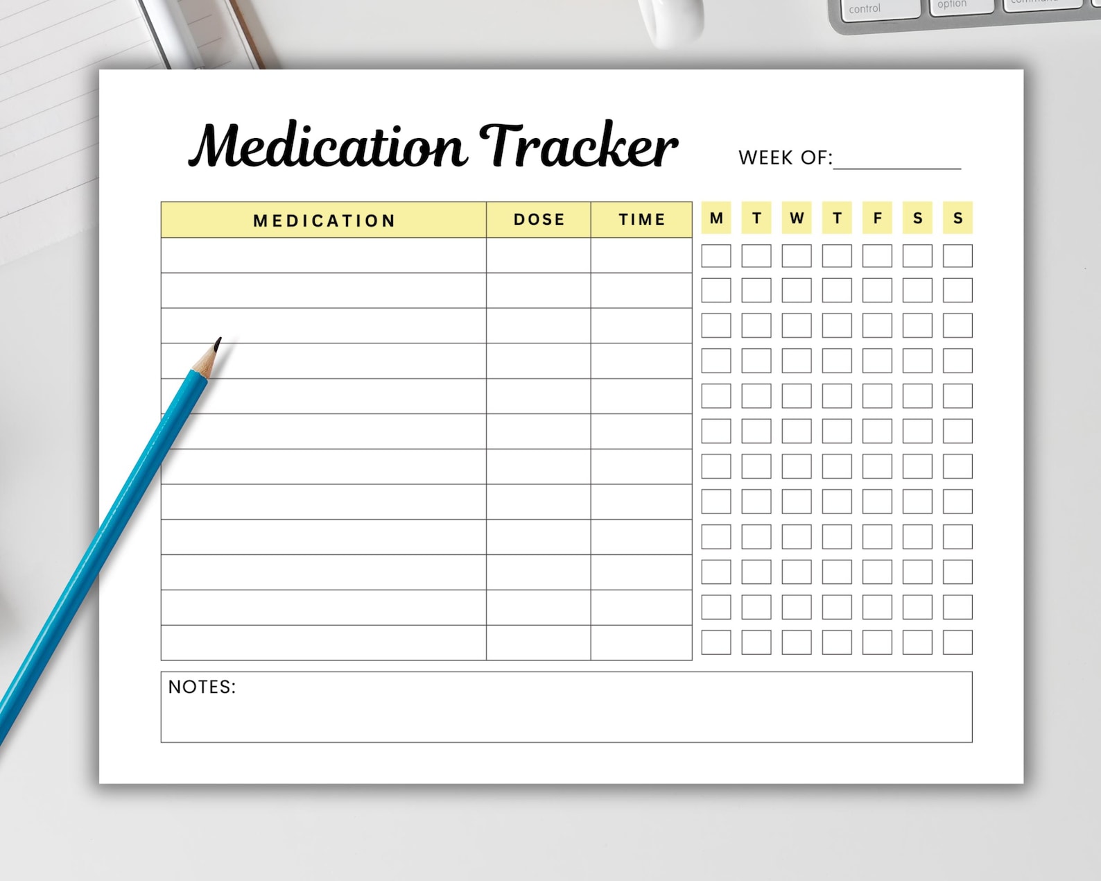 Printable Weekly Medication Log | Supplement Schedule & Medicine ...