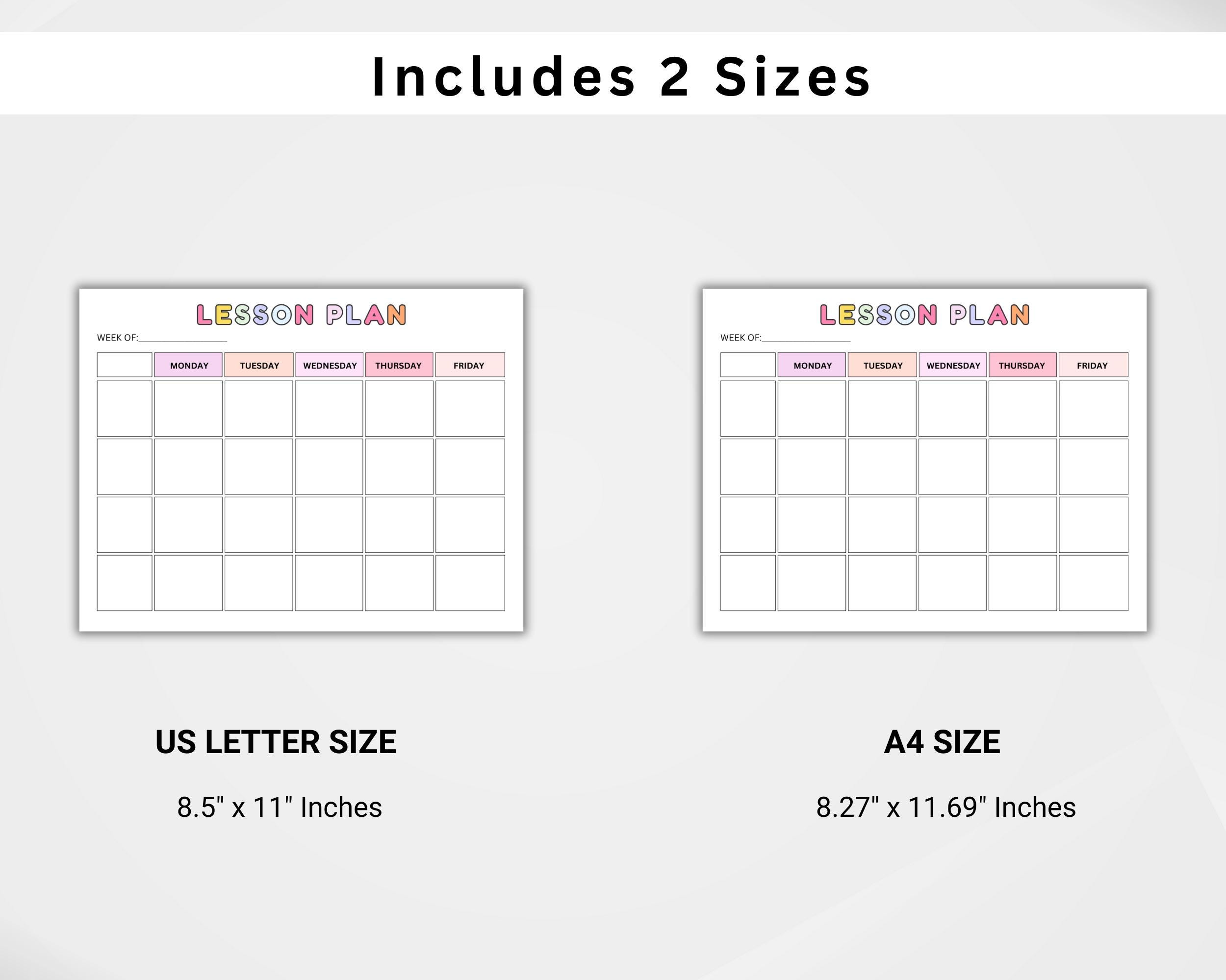 PRINTABLE Weekly Lesson Plan for Preschool Homeschool Teacher Planner ...