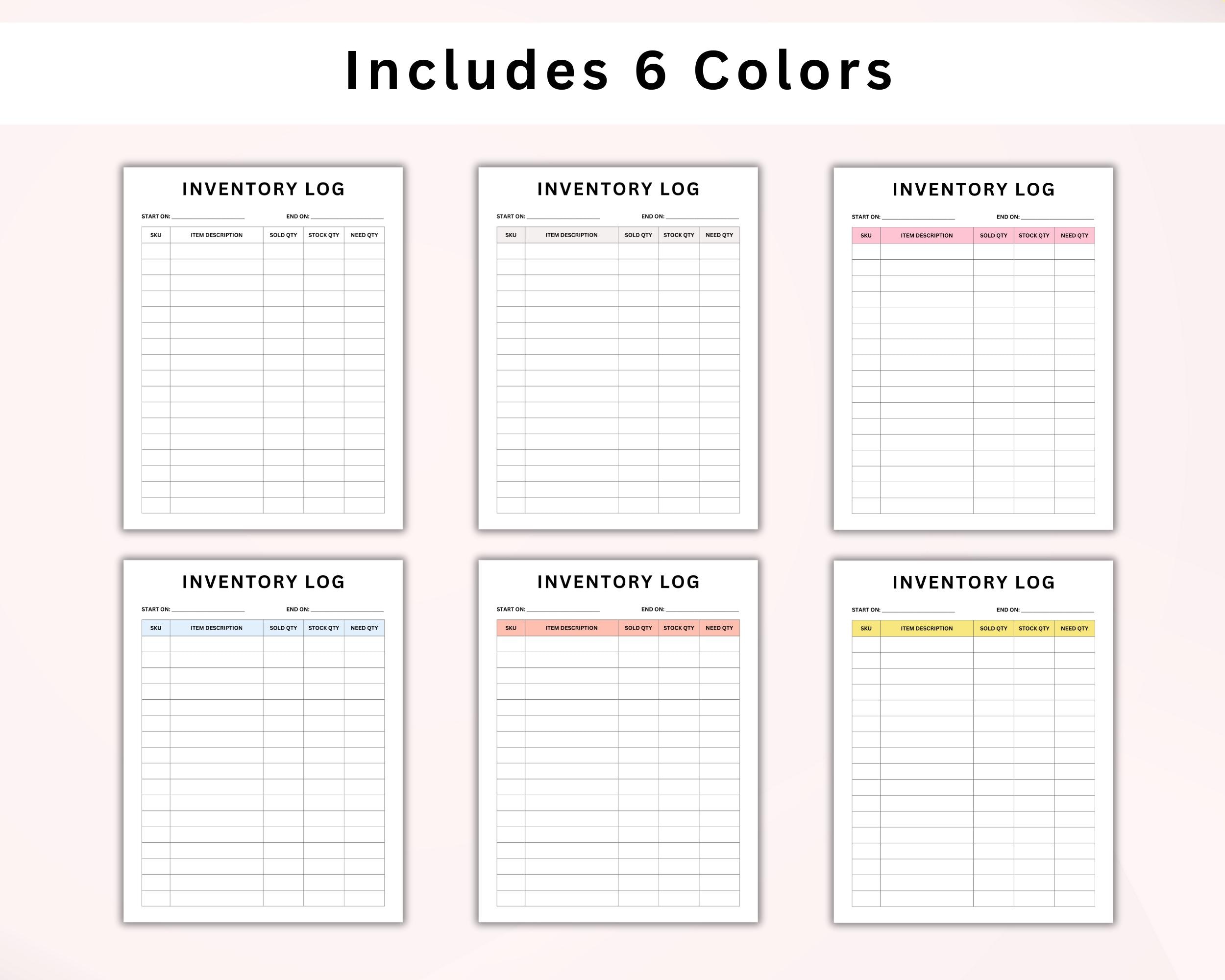 Inventory Tracker Printable PDF, Business Inventory Sheet, Product ...