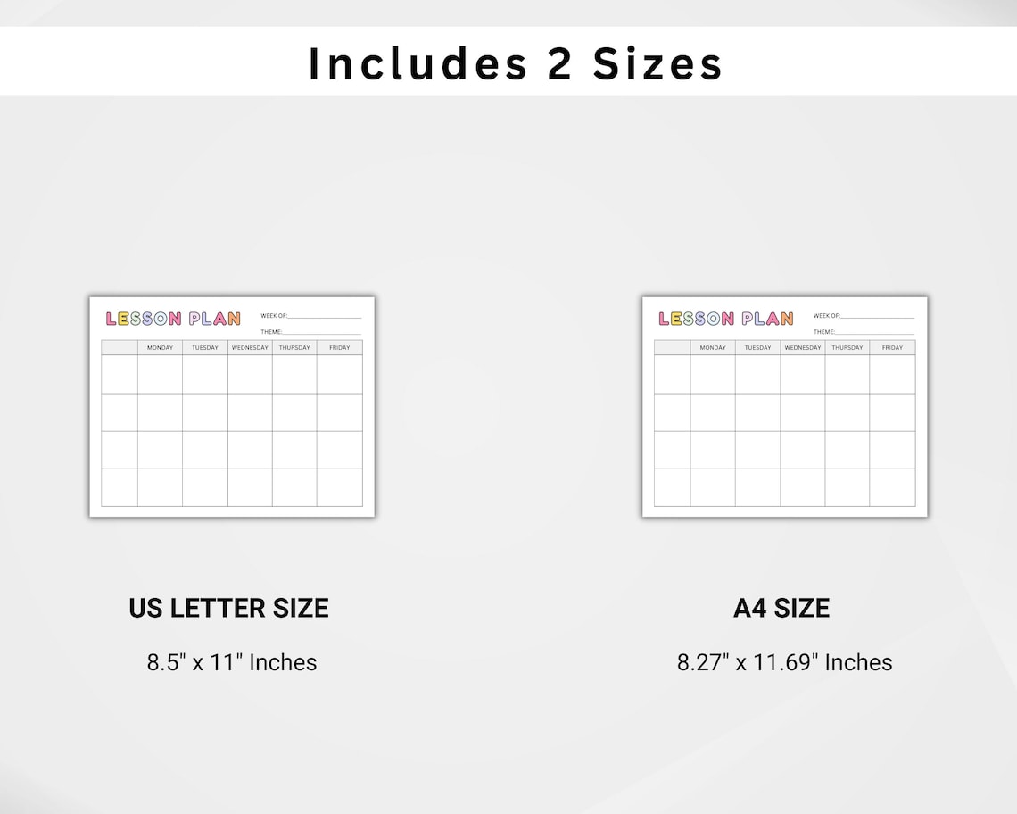 Printable Weekly Lesson Plan. Homeschool Teacher Planner. Daily Lesson ...