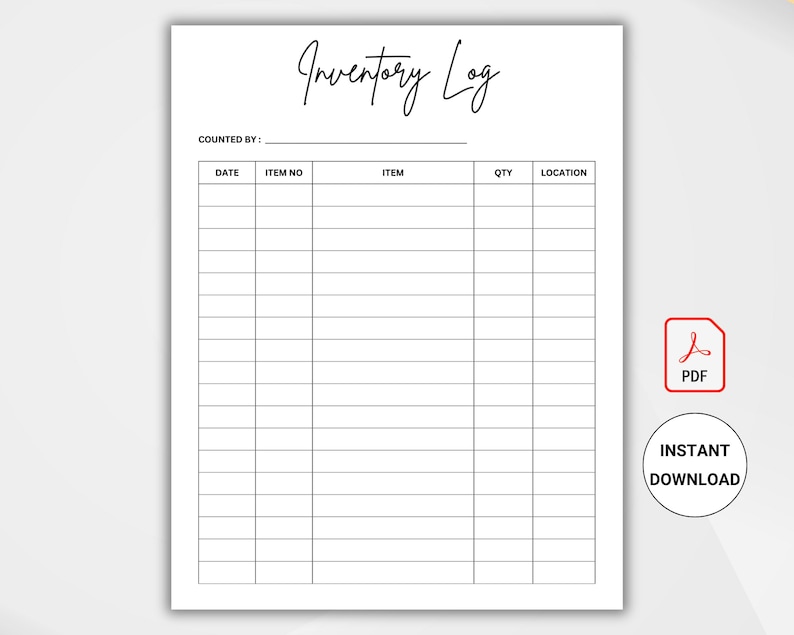 Simple Inventory Log. Simple Inventory Log for Small Business or ...