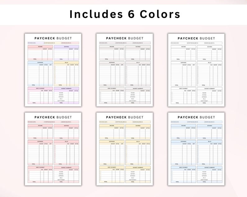 Paycheck Budget Planner PDF. Budget by Paycheck. Biweekly Budgeting ...