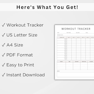 Workout Tracker Printable PDF, Exercise Tracker, Daily Fitness Log ...