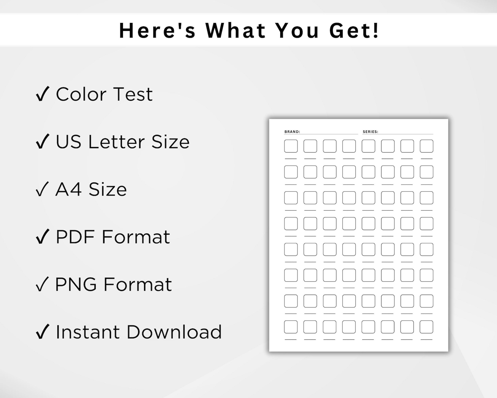 Color Swatch Charts. Swatch Test Template. Blank Color Test. Color ...