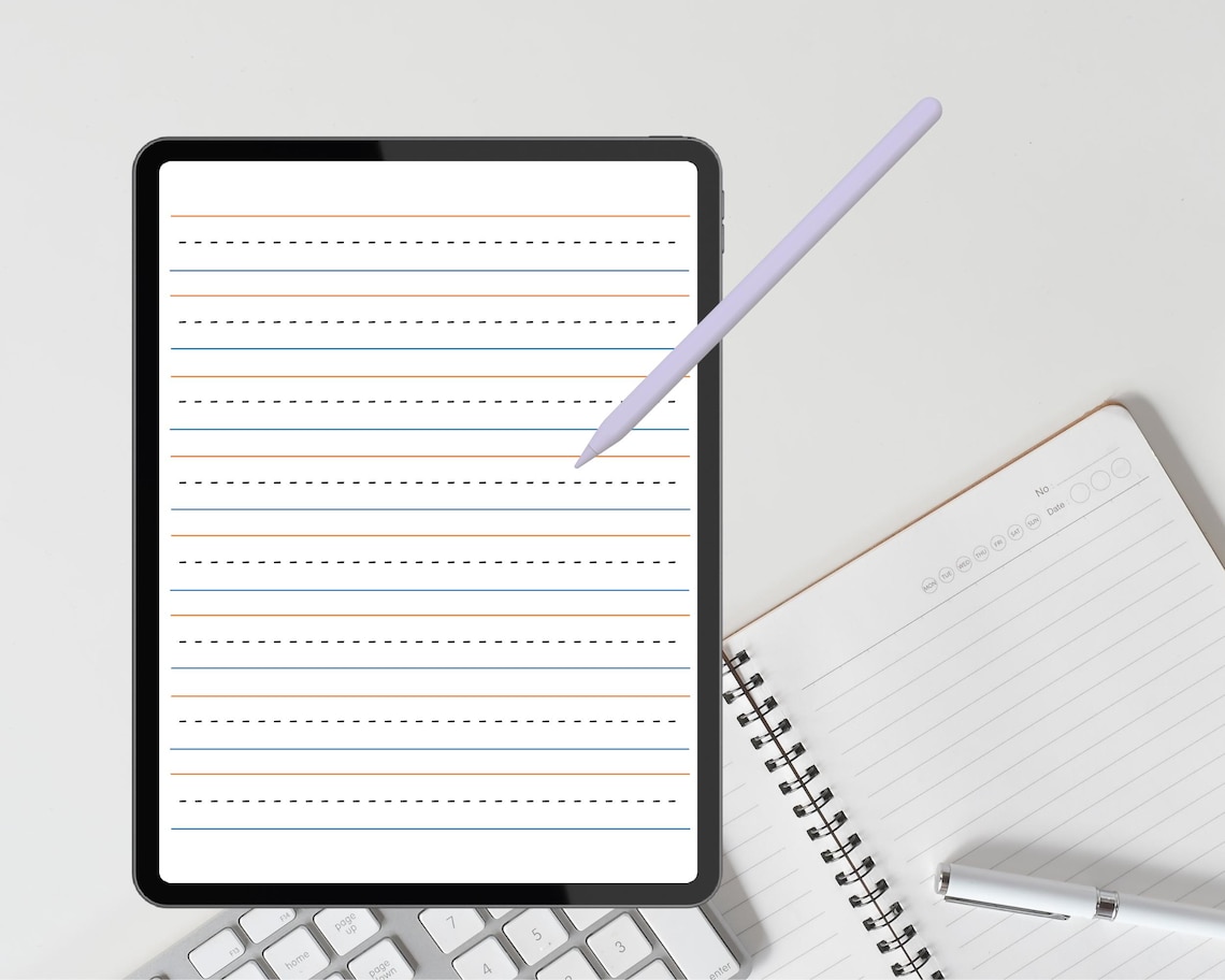 Handwriting Paper Printable. Kids Lined Paper. Practice Writing Paper ...