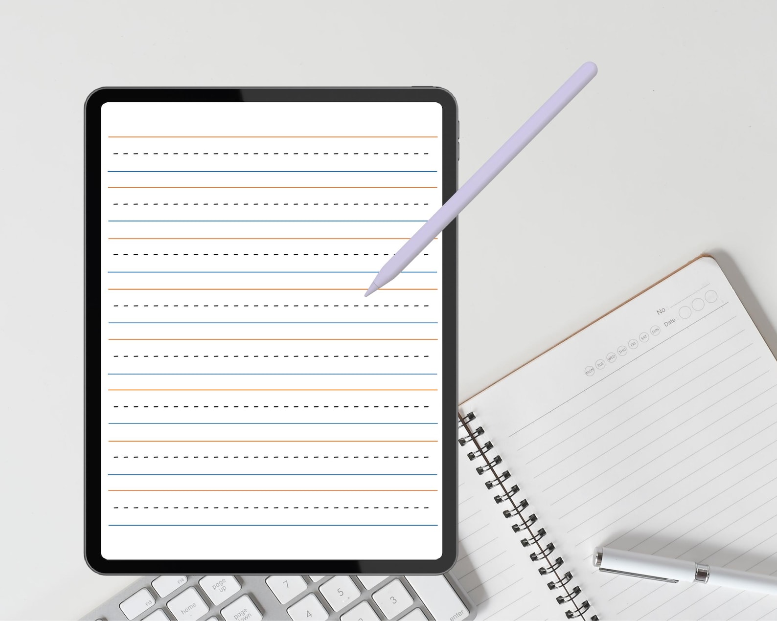 Handwriting Paper Printable. Kids Lined Paper. Practice Writing Paper ...