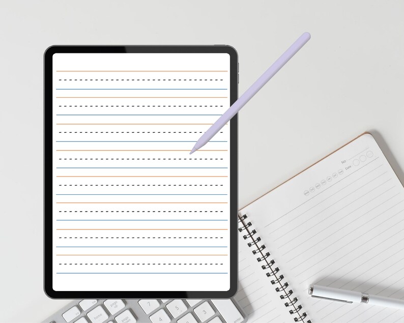 Handwriting Paper Printable. Kids Lined Paper. Practice Writing Paper ...