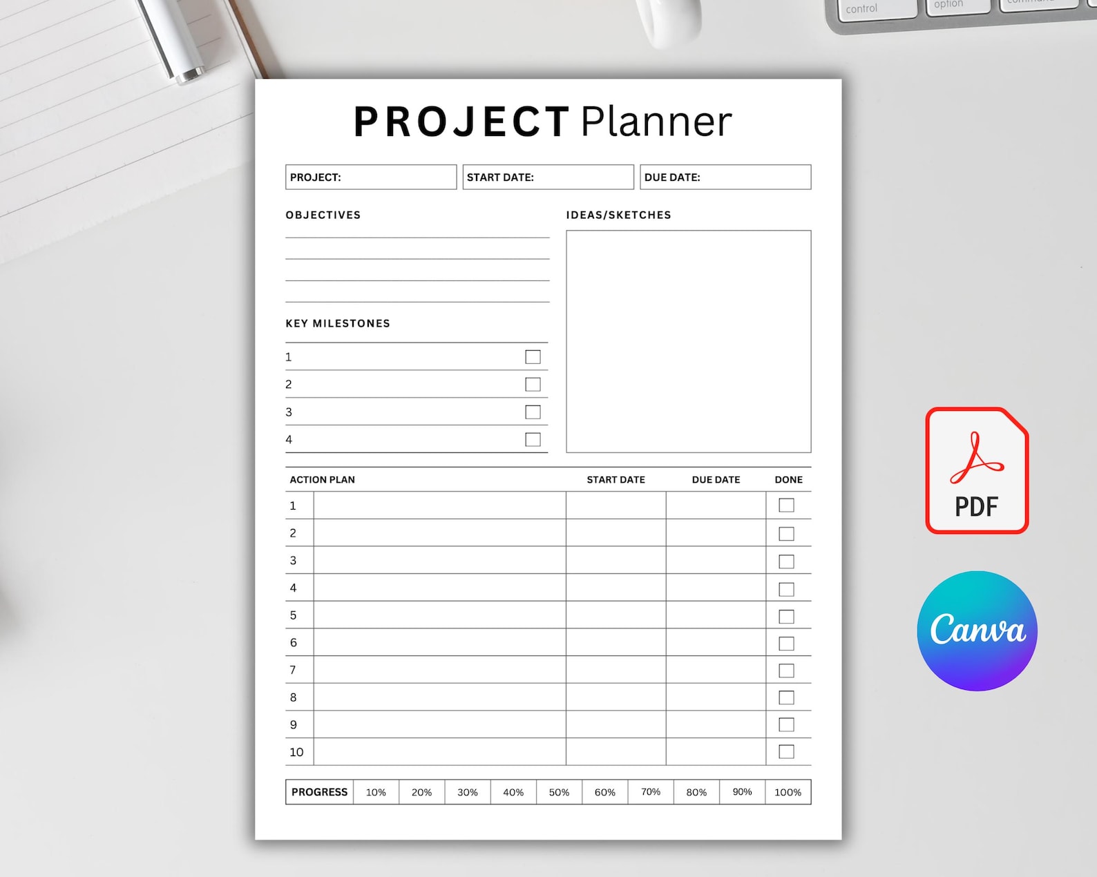 Printable Project Planner. Project Planning Templates. Work Project ...