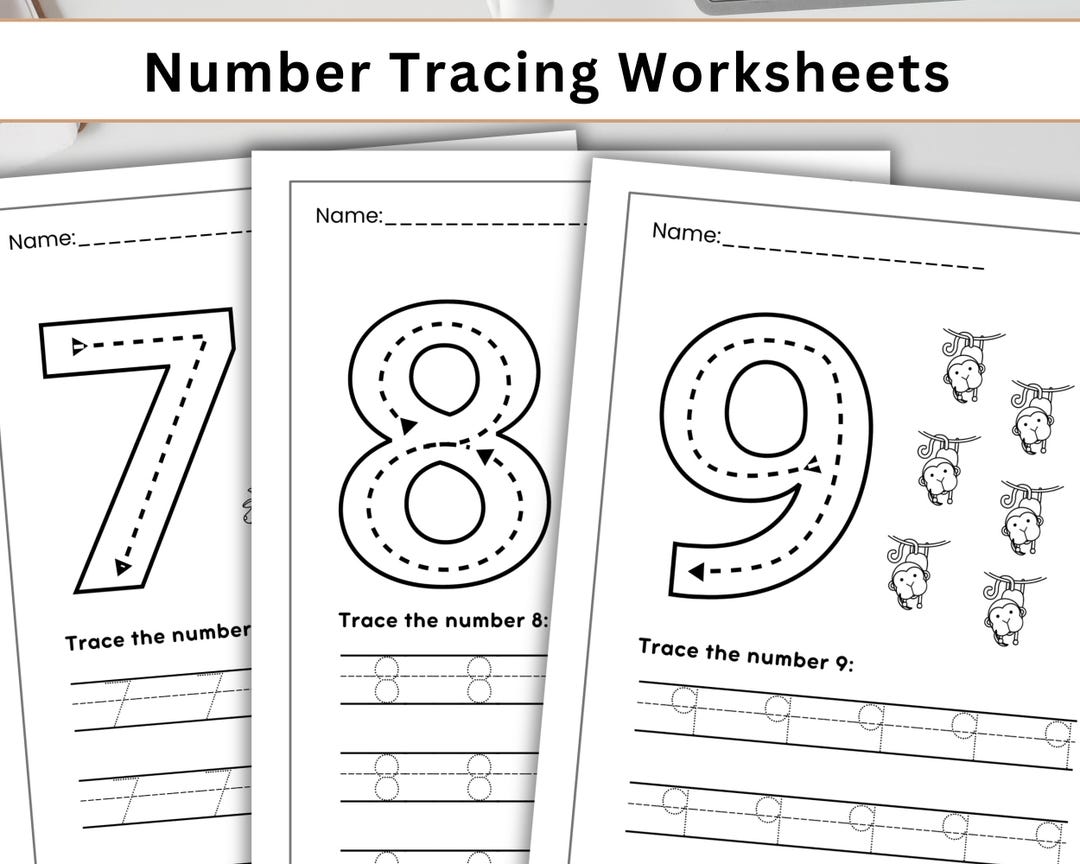 Number Tracing Worksheets | Printable Traceable Numbers | Preschool ...