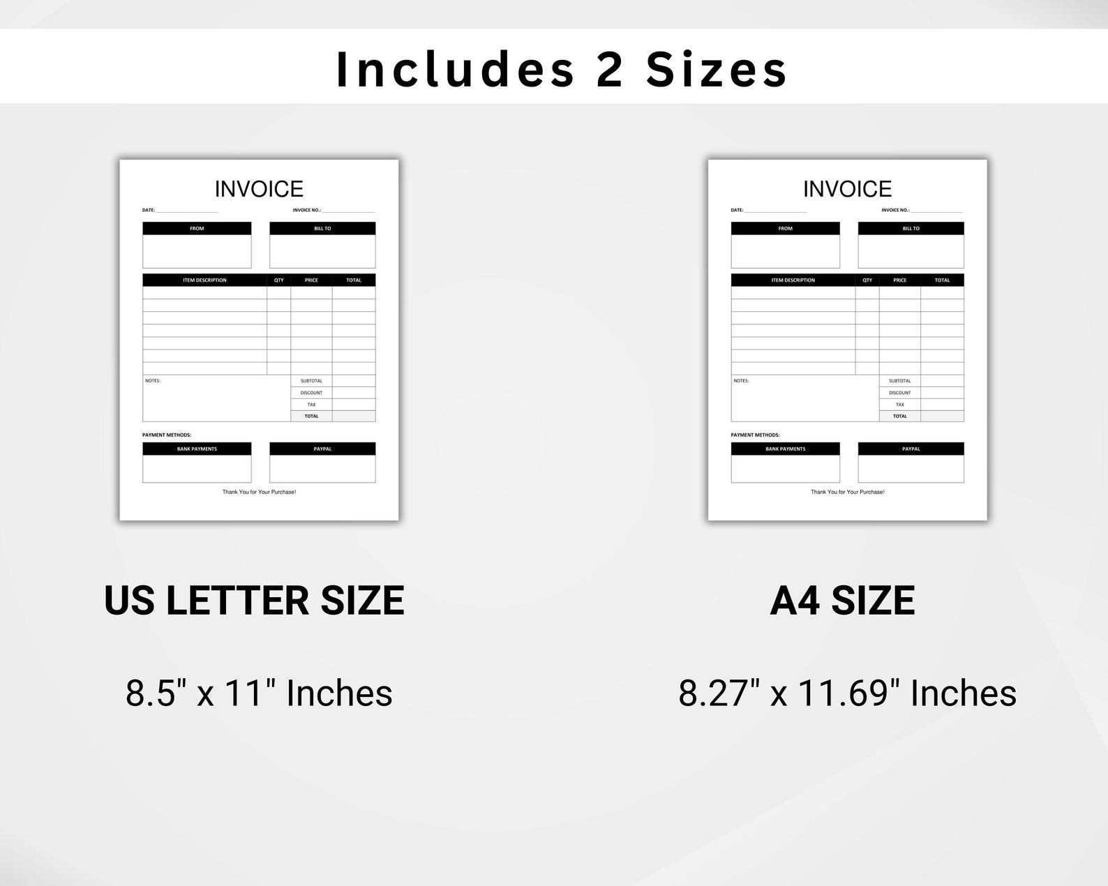 Invoice Template | Small Business Billing Sheet | Editable Invoice Word ...