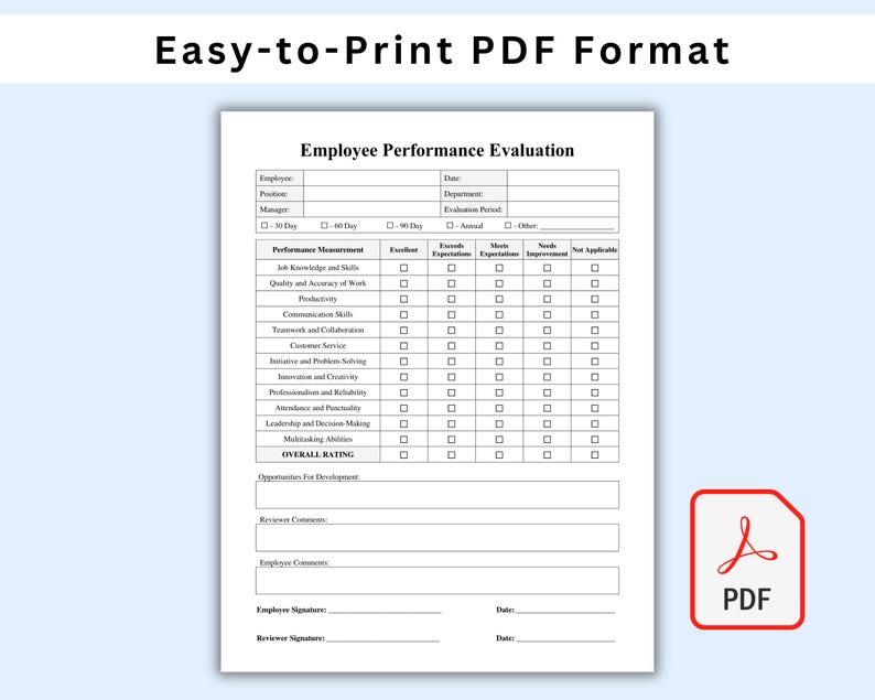 Employee Performance Evaluation Template. Employee Performance Review ...