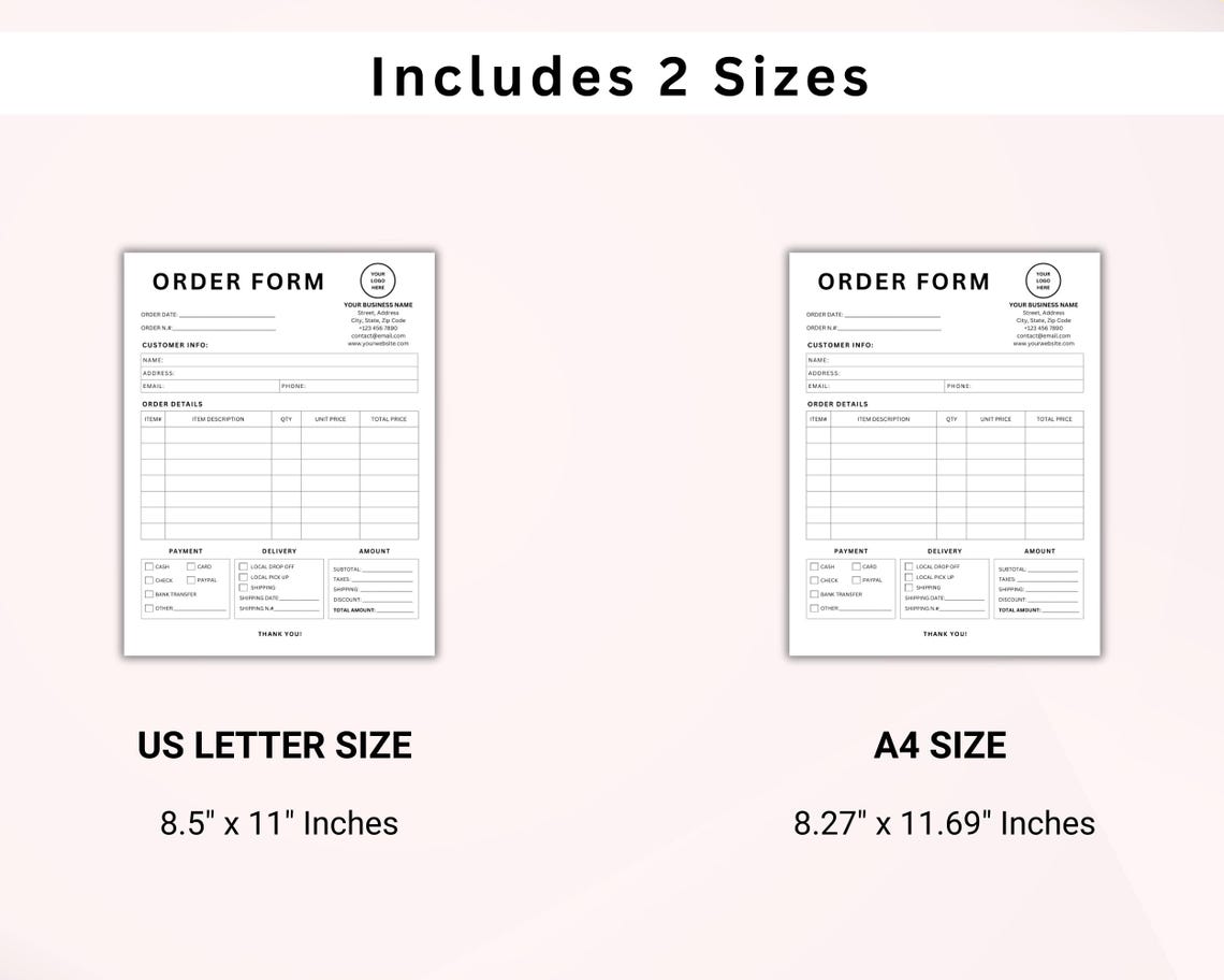 Order Form Editable, Crafters Order Form Template, Craft Business Forms ...