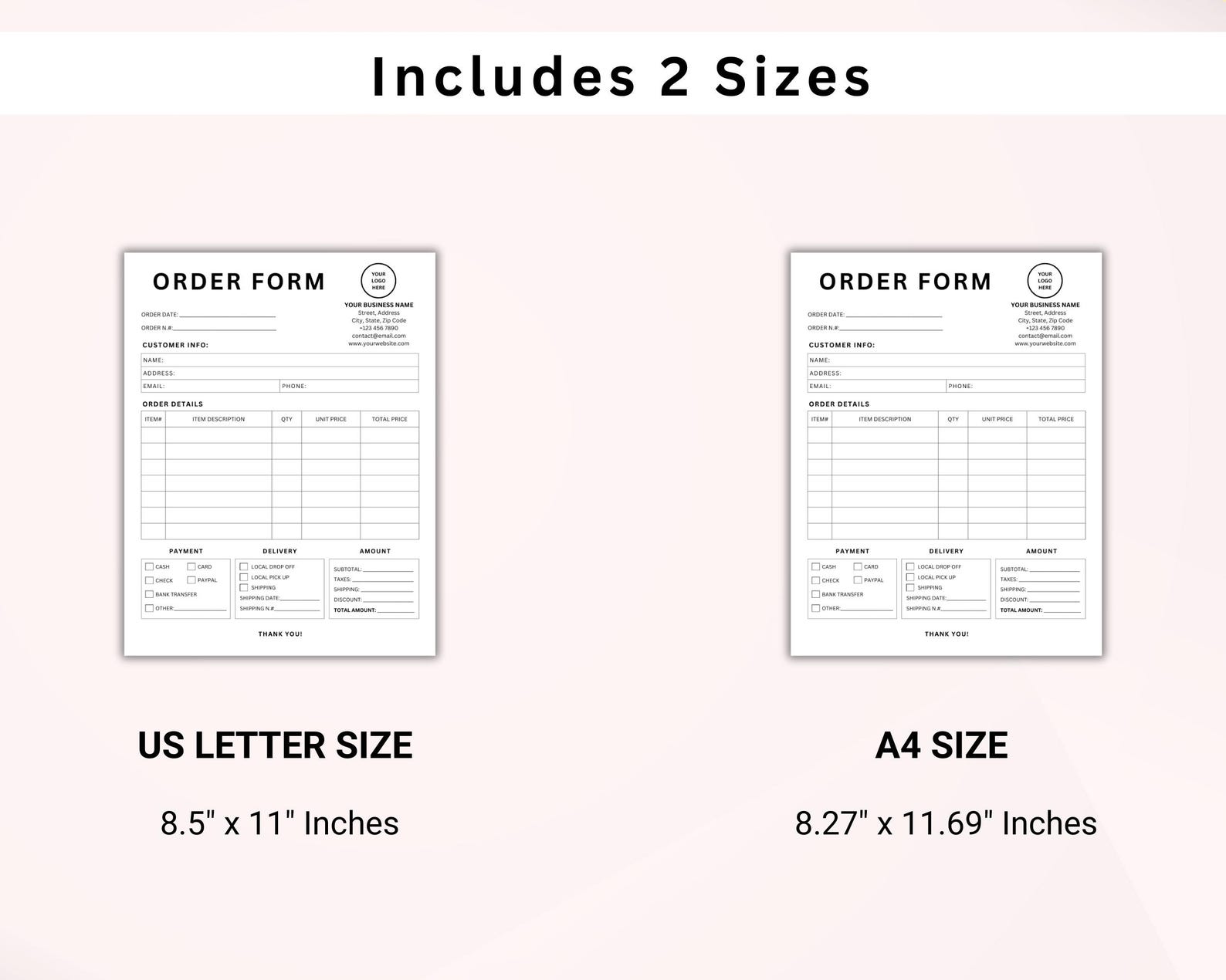Order Form Editable, Crafters Order Form Template, Craft Business Forms ...