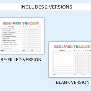 Behavior Tracker for Kids Printable. Good Behavior Chart. Behavior ...