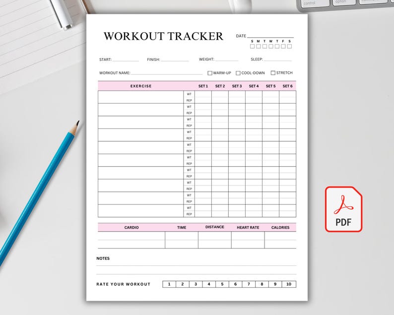 Exercise Tracker, Workout Tracker, 75 Soft Challenge, Fitness Log ...