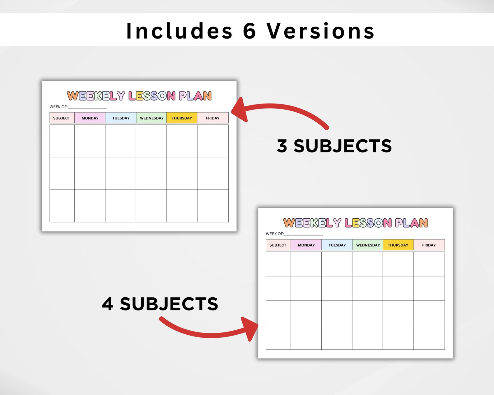 Printable Weekly Lesson Plan for Preschool. Homeschool Teacher Planner ...