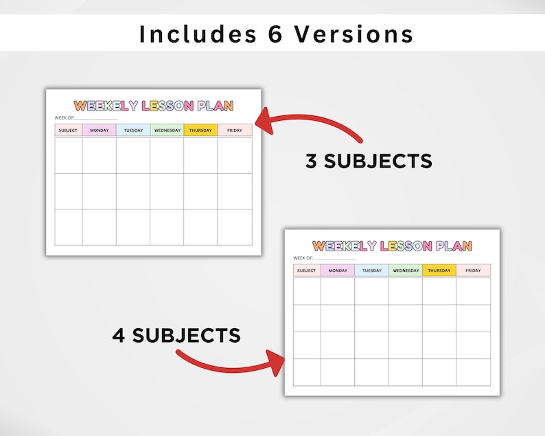 Printable Weekly Lesson Plan for Preschool. Homeschool Teacher Planner ...