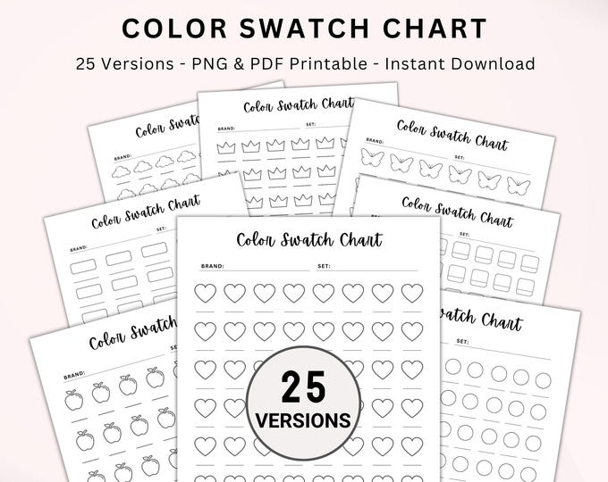 Color Swatch Chart Printable Blank Color Chart Color Swatch Template ...