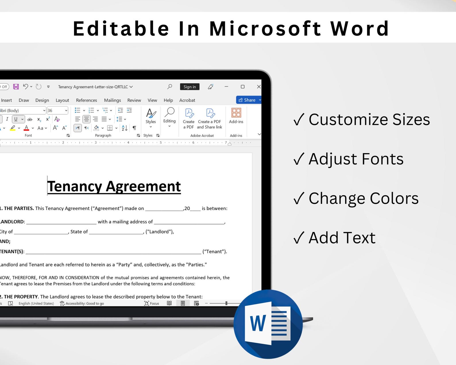 Editable Tenancy Agreement. Rental Agreement Printable. Simple Tenancy ...