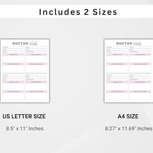 Doctor Visit Printable. Doctor Visit Notes. Health Planner Insert ...