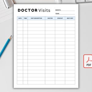 Doctor Visit Notes. Medical Record Tracker. Health Planner Insert ...
