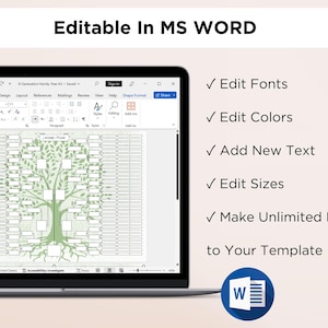 Printable Family Tree Chart - 8 Generations. Family Tree Templates ...